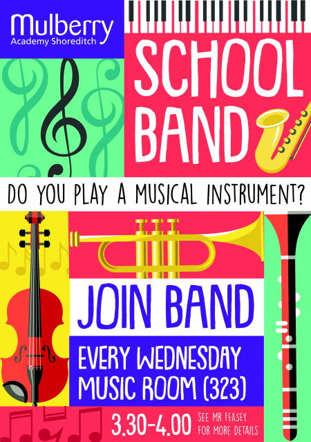 School band poster - Mulberry Academy Shoreditch